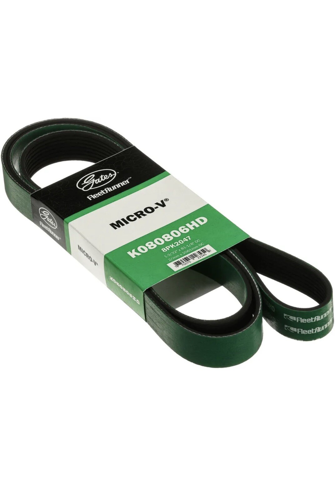 Serpentine Belt-Fleetrunner Heavy Duty Micro-V Belt Gates K080806HD for ...