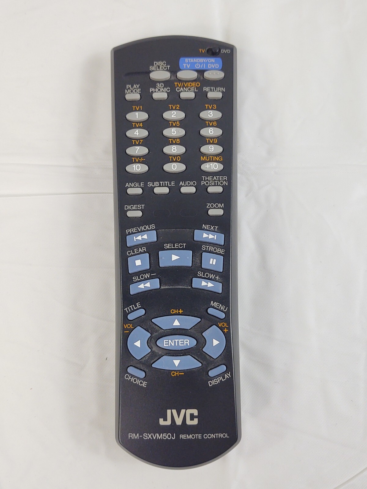 JVC RM-SXVM50J Black Wireless Handheld Remote Control For JVC TV & DVD ...