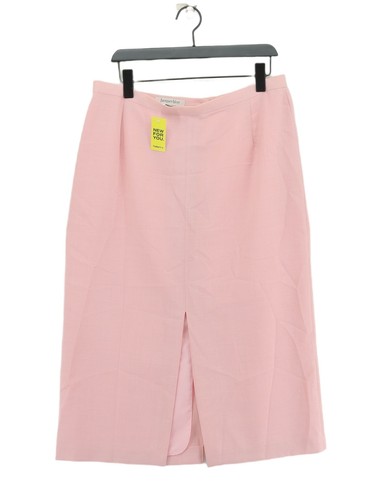 Jacques Vert Women's Maxi Skirt UK 18 Pink Polyester with Wool Long ...