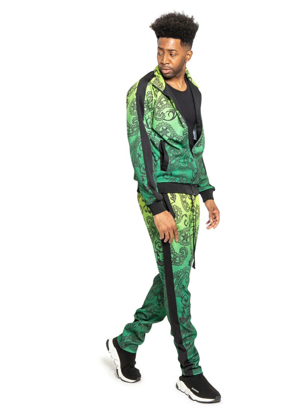 Men's Paisley Gradient Ombre Track Suits 2 Piece Sweatsuit Set S~5XL ...