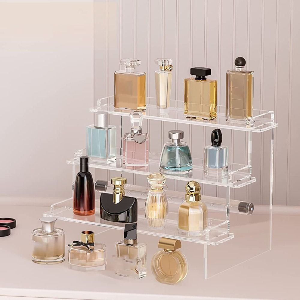 Clear Display Shelves Small Shelf Stand Riser Display Stand Home | eBay