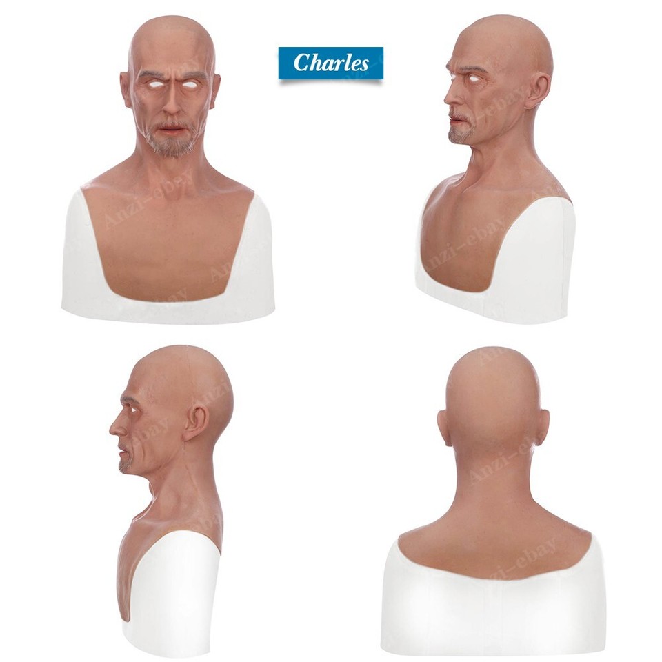 Anzi Silicone Young Old Man Mask Face Props Hoods Headwear for ...