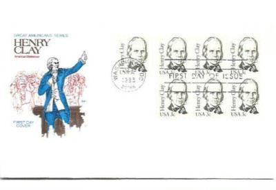 HENRY CLAY REKNOWN ORATOR THE GREAT PACIFICATOR 1983 FARNAM CACHET FDC ...