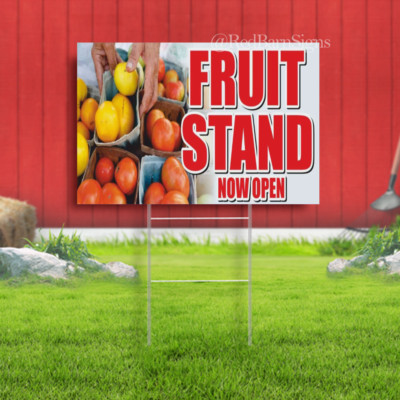 FRUIT stand Advertising Yard Sign Healthy food farm bar shop market | eBay