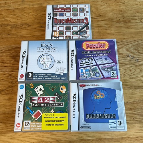 Nintendo DS 5 Game Bundle - Brain Training, Puzzler, Game Classics ...