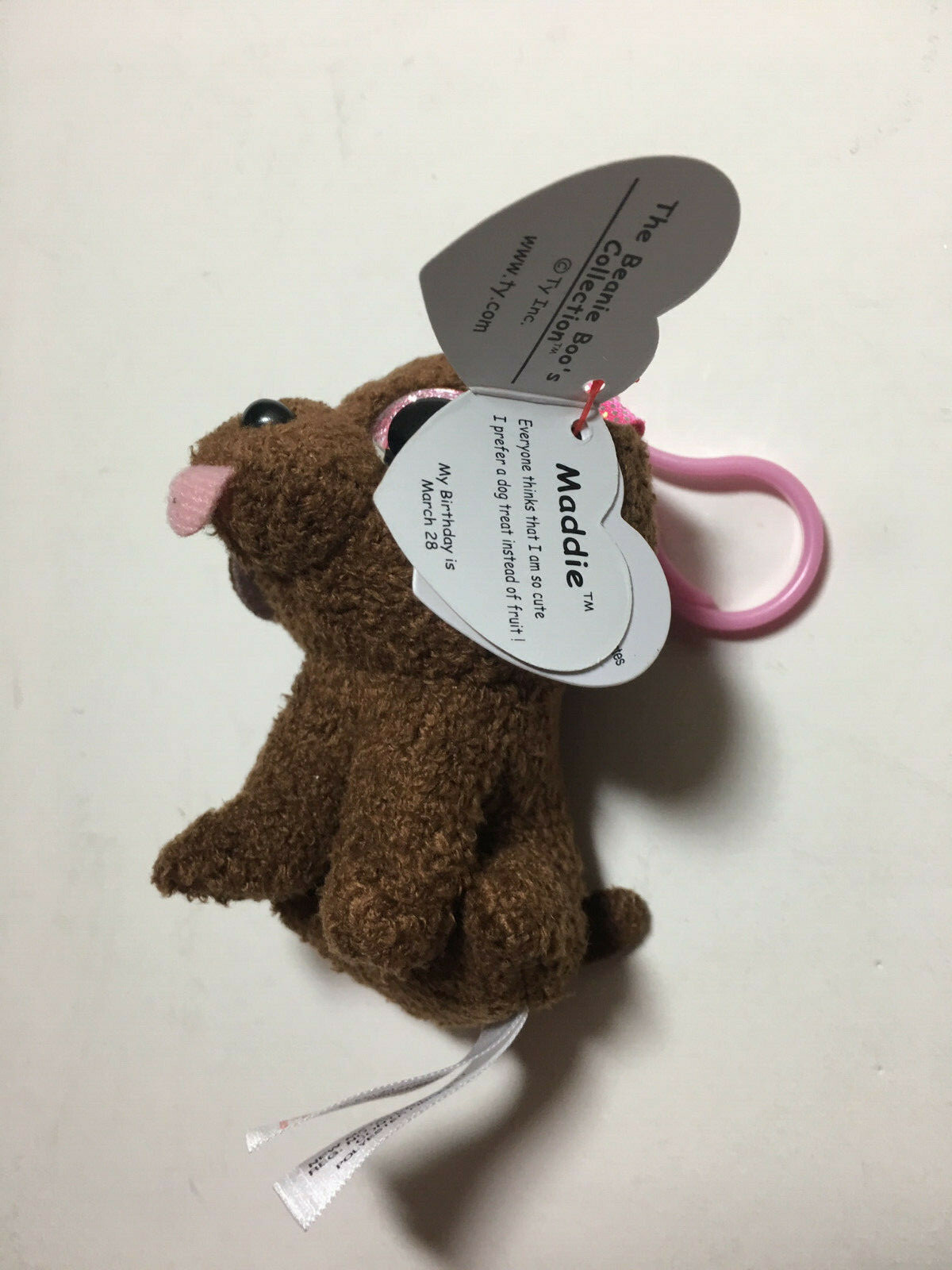 TY Beanie Boos 3" MADDIE Poodle Dog Key chain Clip Stuffed Animal Plush ...