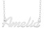 Amelia Name Plate Necklace Pendent Sterling Silver female Personalized ...