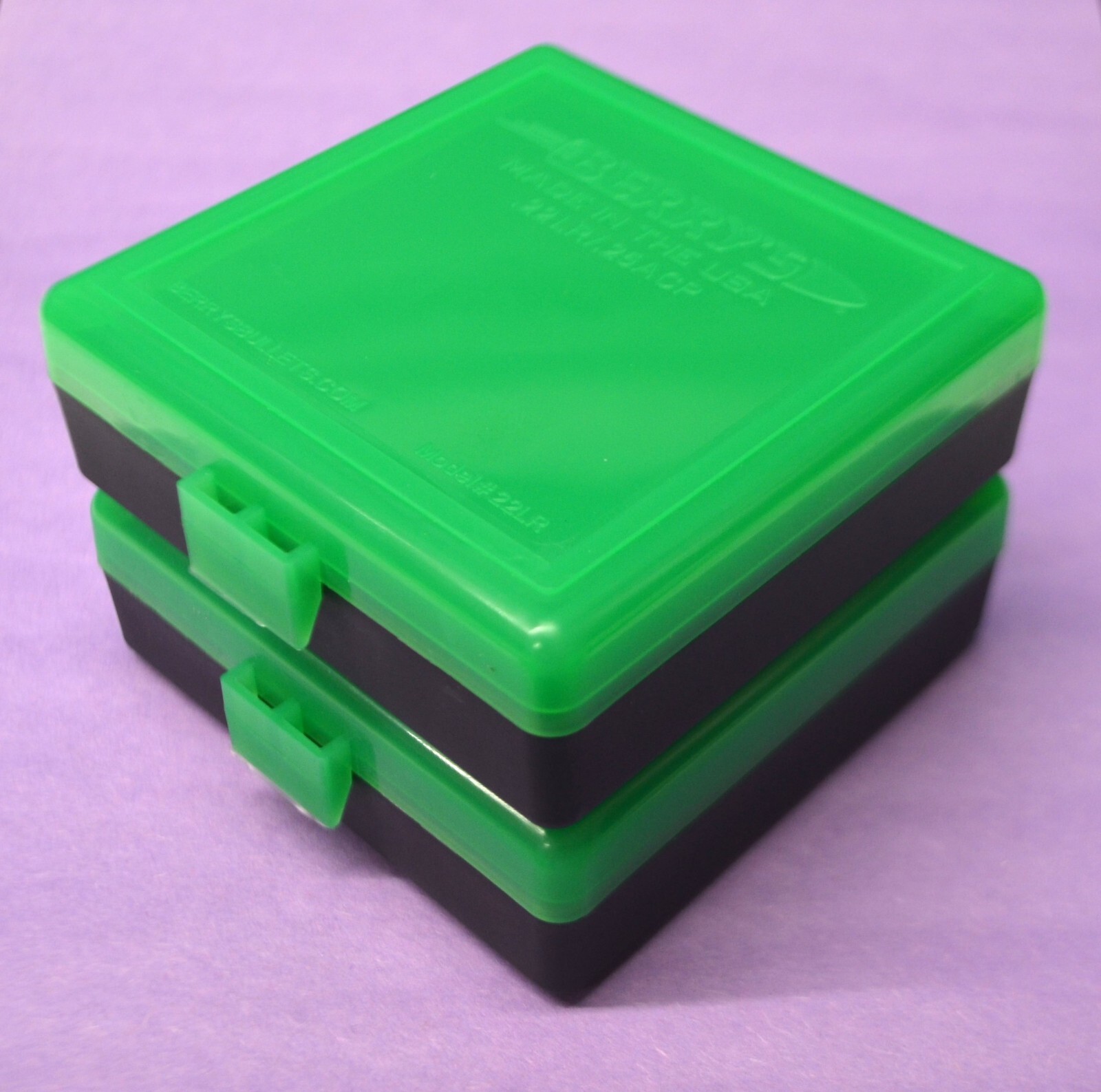 (2) X 22 lr Ammo Box / Case / Storage 100 Round .22LR / .25 ACP GREEN ...