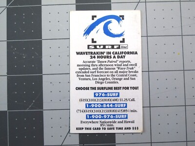 vtg Surfing -Surfboard company business card Surf Line 976-Surf | eBay