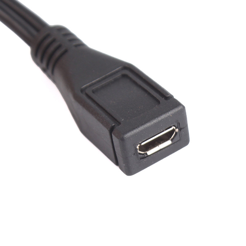 Micro USB Y Splitter 1 Female to 2 Male Data Charge Cable Extension ...