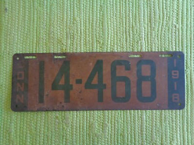 1918 Connecticut License Plate CT Tag 18 Conn 14-468 | eBay