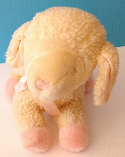 Russ Lullaby Lamb Plush Musical Wind Up Toy Tested Works 9in Jesus ...