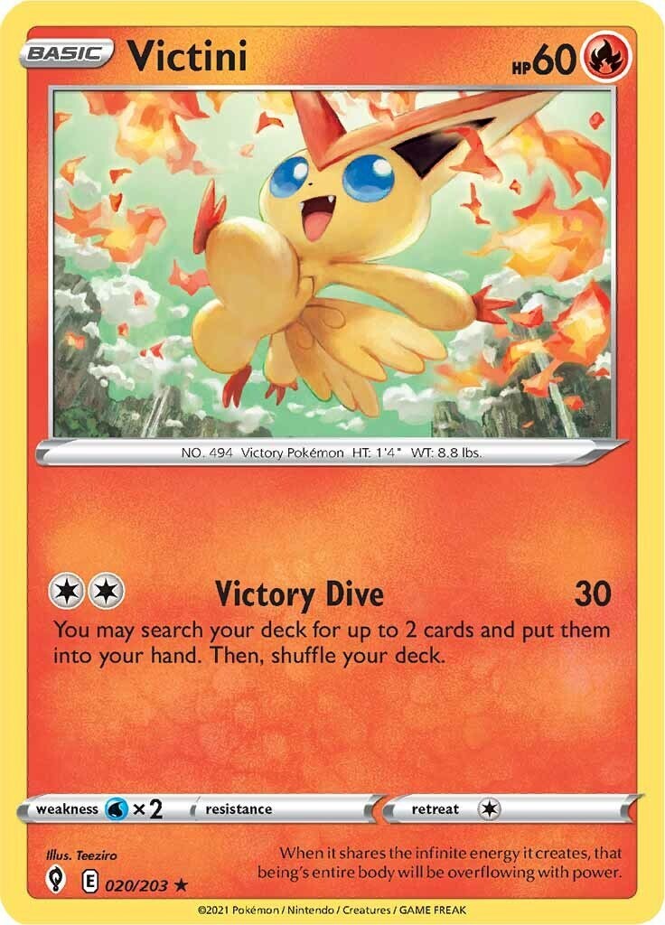 Victini 020/203 SWSH07: Evolving Skies Reverse Holo for sale online | eBay