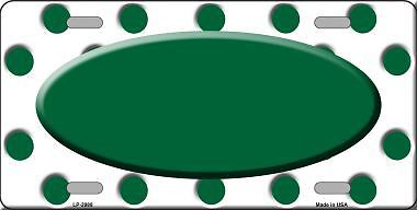 Green White Polka Dot Green Center Oval Metal Novelty License Plate Tag ...