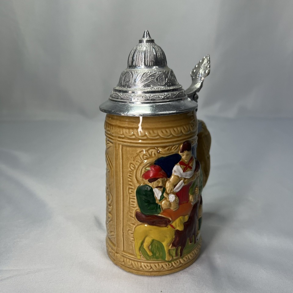 German Beer Stein Lidded 5" With Silver Lid | eBay