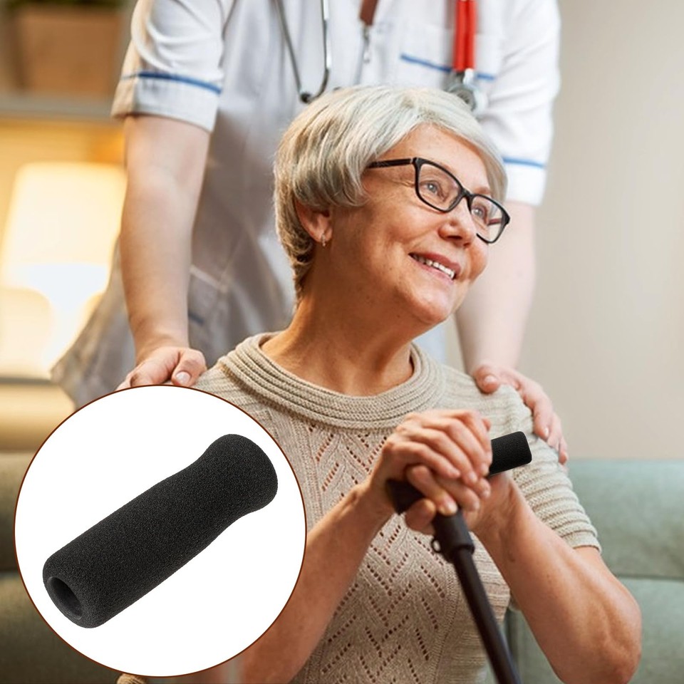 Black Cane Grip Replacement Foam Walking Cane Handle for Offset Grips ...