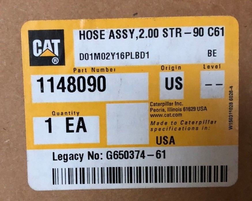 CATERPILLAR Hose Assy 2.00 STR-90 C61 part# 1148090 | eBay
