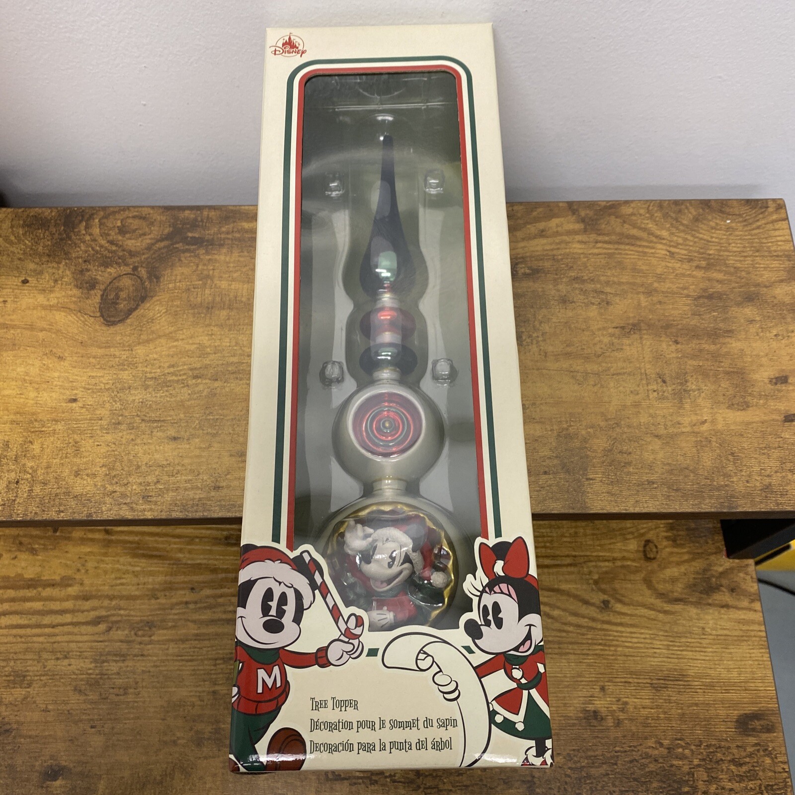 Disney Mickey & Minnie Mouse 2-Sided 12" CHRISTMAS TREE TOPPER Vintage ...