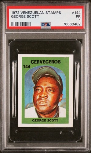 PSA 1 POOR GEORGE SCOTT 1972 VENEZUELAN STAMPS #144 GRADED VINTAGE MLB ...