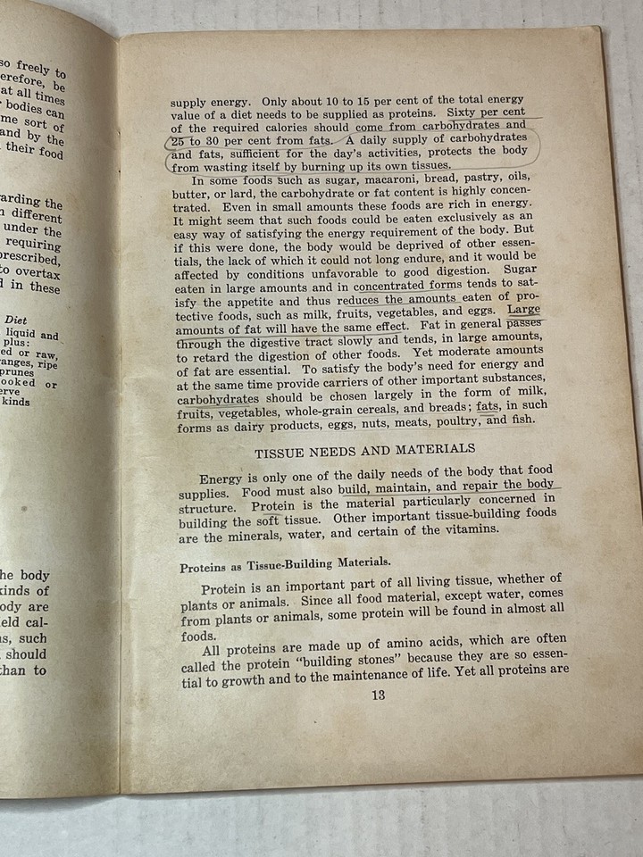 1942 American Red Cross Food and Nutrition Booklet Children Adults ...