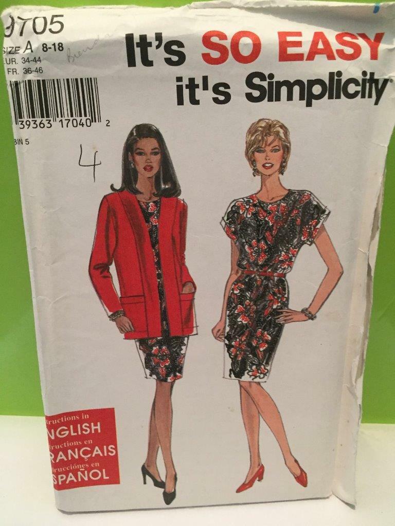 Simplicity Sewing Pattern 9705 Misses Jacket Dress Size 8-18 Uncut | eBay
