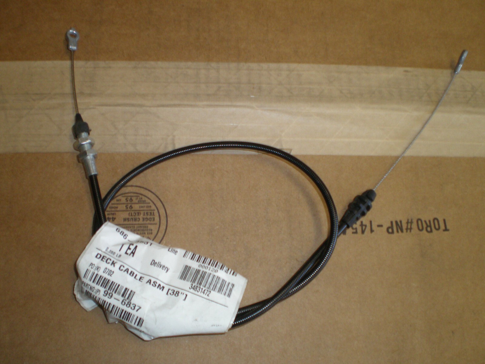 NEW GENUINE OEM TORO PART #99-6837 DECK CABLE ASSEMBLY; REP. 94-4293,99-5826 | eBay