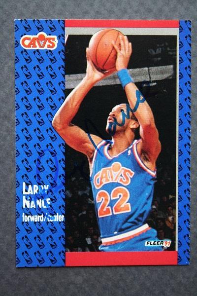 NBA Cleveland Cavaliers Larry Nance autographed 1991 Fleer basketball ...