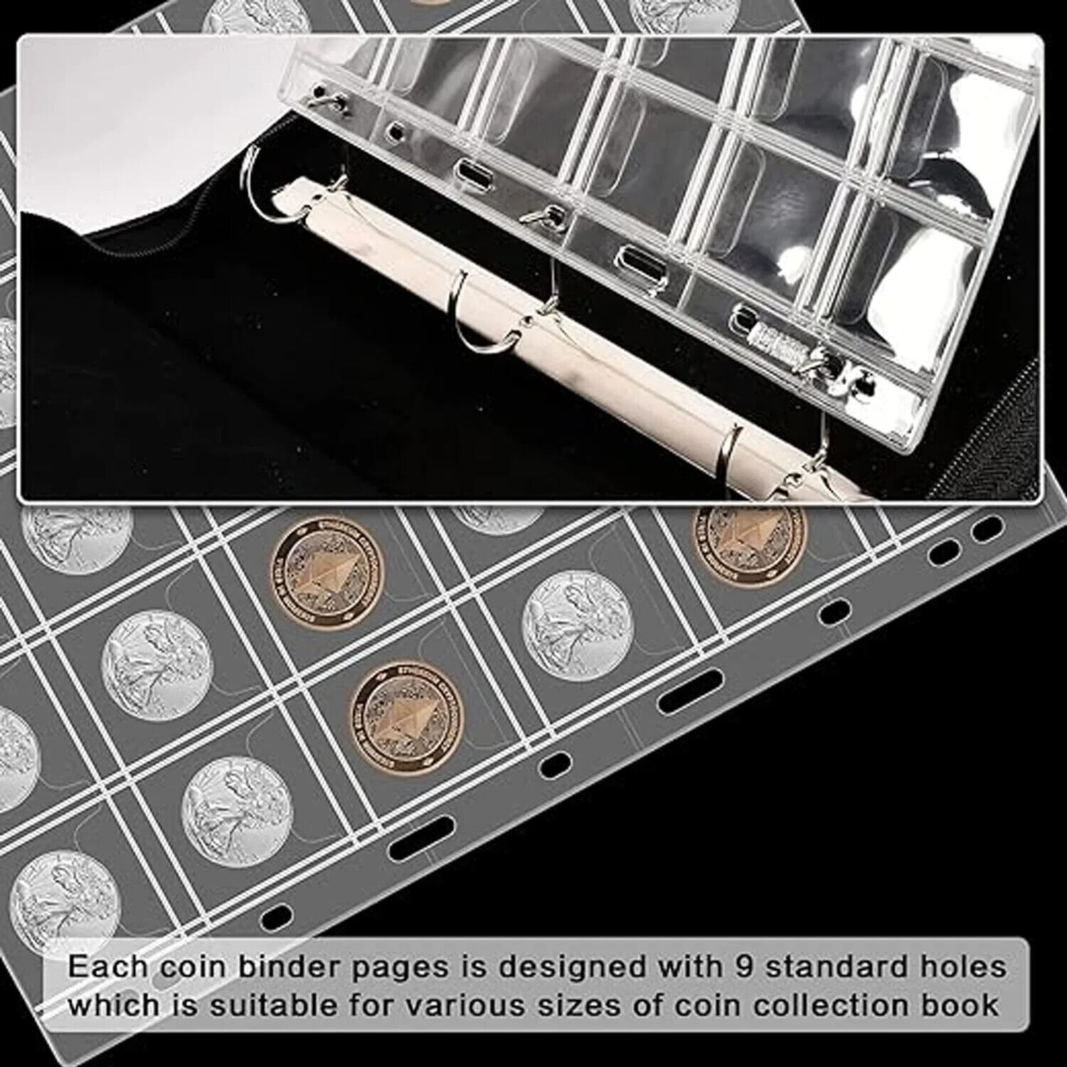 5PCS 30Pockets Coin Holders Folder Pages Collection Album Storage Book ...