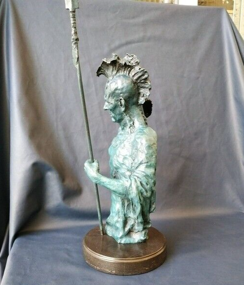 Indian Bust Native American Geronimo Chief Spear Bronze Statue ...
