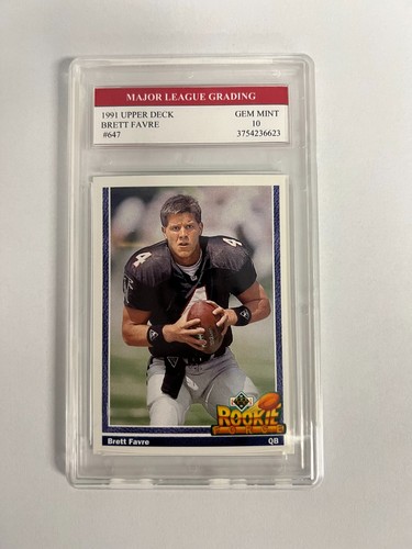 1991 Upper Deck Rookie Force #647 Brett Favre Falcons MLGS 10 GEM MINT ...