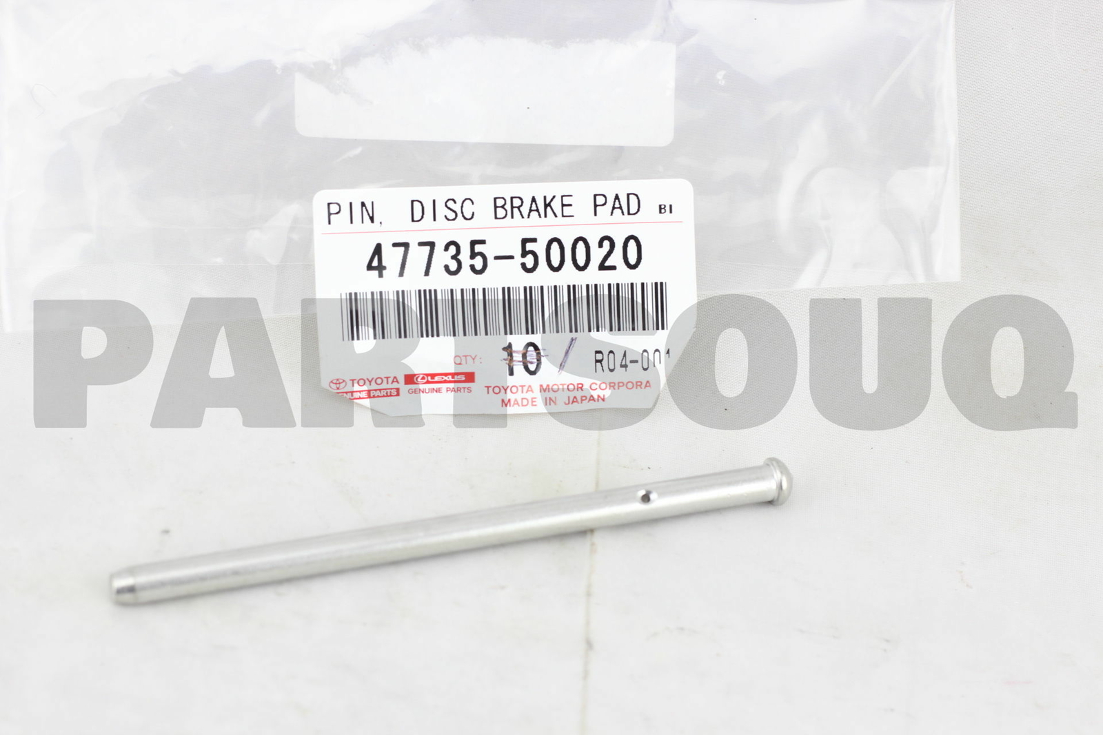 4773550020 Genuine Toyota PIN, W/HOLE(FOR FRONT DISC BRAKE ANTI-RATTLE ...