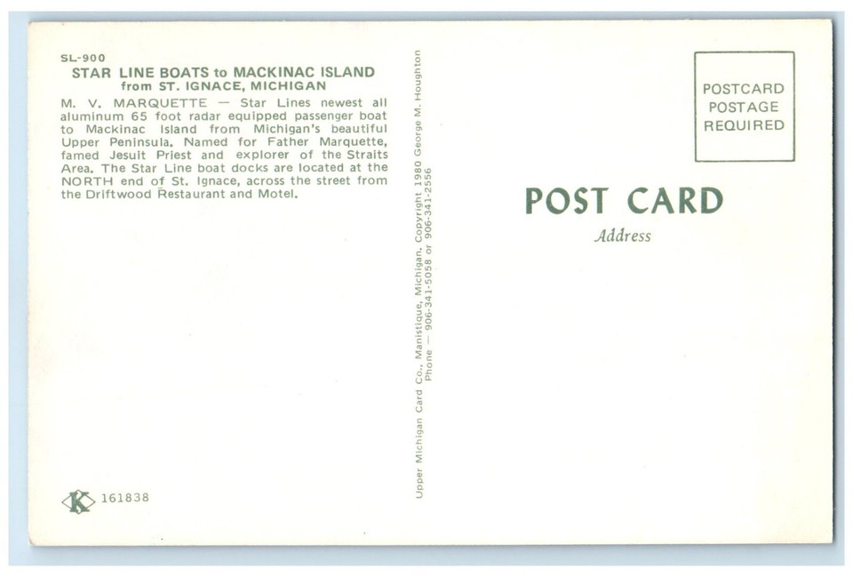 1960 Star Line Boats Mackinac Island St Ignace Michigan Vintage Antique ...