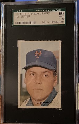 1971 Dell Stamps TOM SEAVER Card Hall Of Fame NEW YORK METS SGC 9 Cy ...