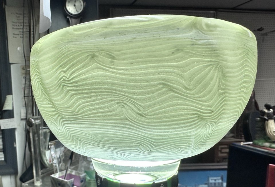 Orient & Flume 1989 Bowl Light Green to White and Clear Over 5 1/2 Lbs ...