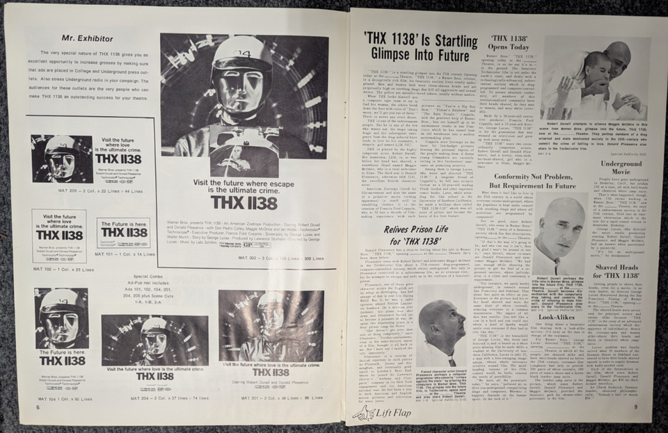 THX 1138 (pre-Star Wars George Lucas!), 1971, PressBook, original | eBay