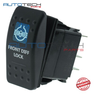12/24V ROCKER SWITCH OFF/ON WITH FRONT DIFF LOCK SYMBOL & 2 LED WITH 5 ...