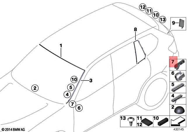 Genuine BMW X3 X4 M F25 F26 X3 18d 18i 20dX 20i Clip Bottom Right ...