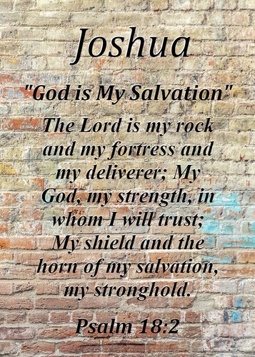 Joshua "God is My Salvation" Keepsake Name Meaning Card with Bible ...