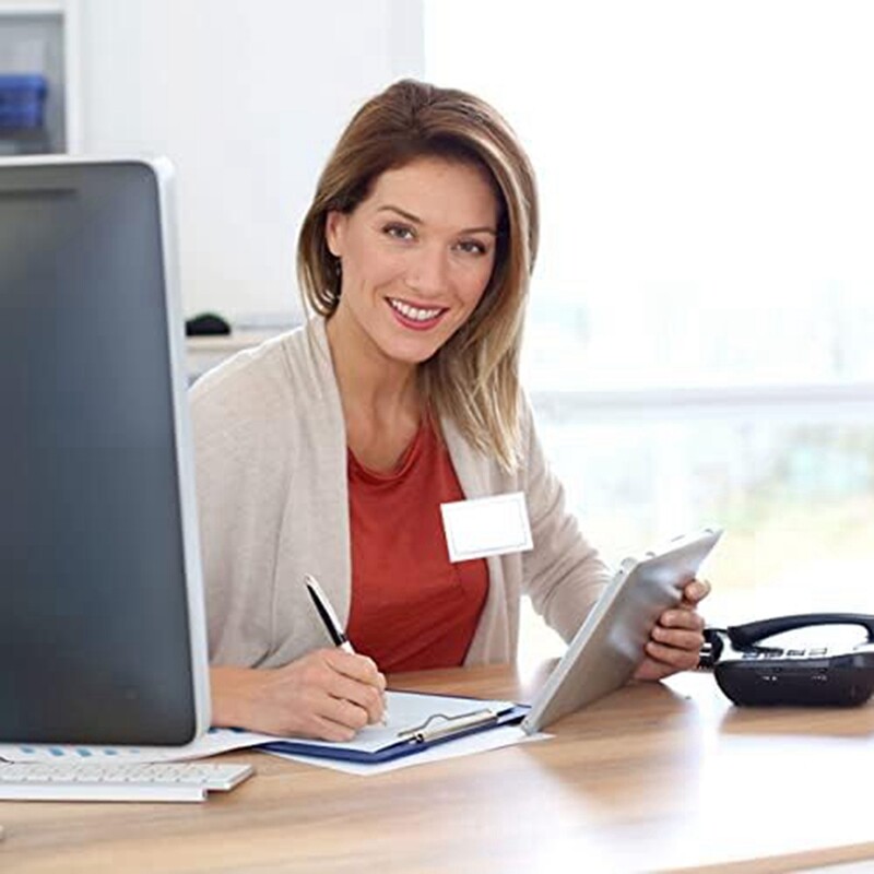 100 Piece Pin Clip Horizontal Name Badge Holders 90x55mm Transparent ...