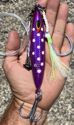 400g Fully Rigged BLUEFIN TUNA KNIFE JIGS Tuna Bomb Vertical Lb Purple ...