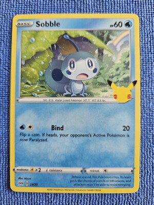 Sobble 24/25 Non Holo - 2021 Pokemon 25th Anniversary McDonalds Promo ...