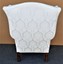 Vintage Chippendale Wingback White Brocade Satin Cotton and Down ...