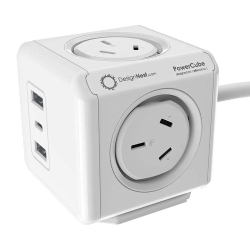 Allocacoc PowerCube Extended 4 Outlets 2 USB-A + 1 USB-C PD 20W with ...