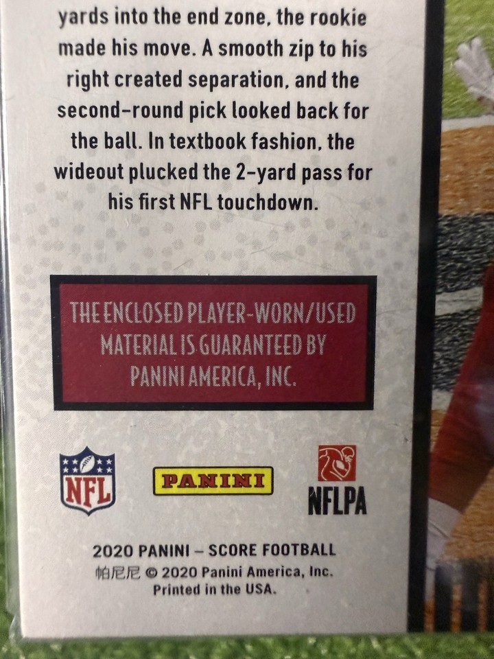 2020 Panini Score Deebo Samuel 1st Score PLAYER WORN (RC) patch 49ers # ...
