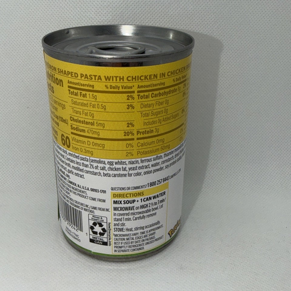 Pokemon Campbell’s Soup Starters Pikachu Charmander Squirtle Bulbasaur ...