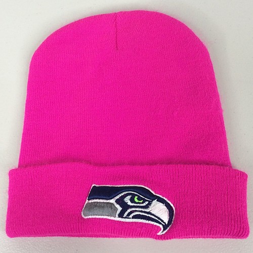 NFL Seattle Seahawks Pink Beanie Hat Winter Knit Cap Adult One Size ...