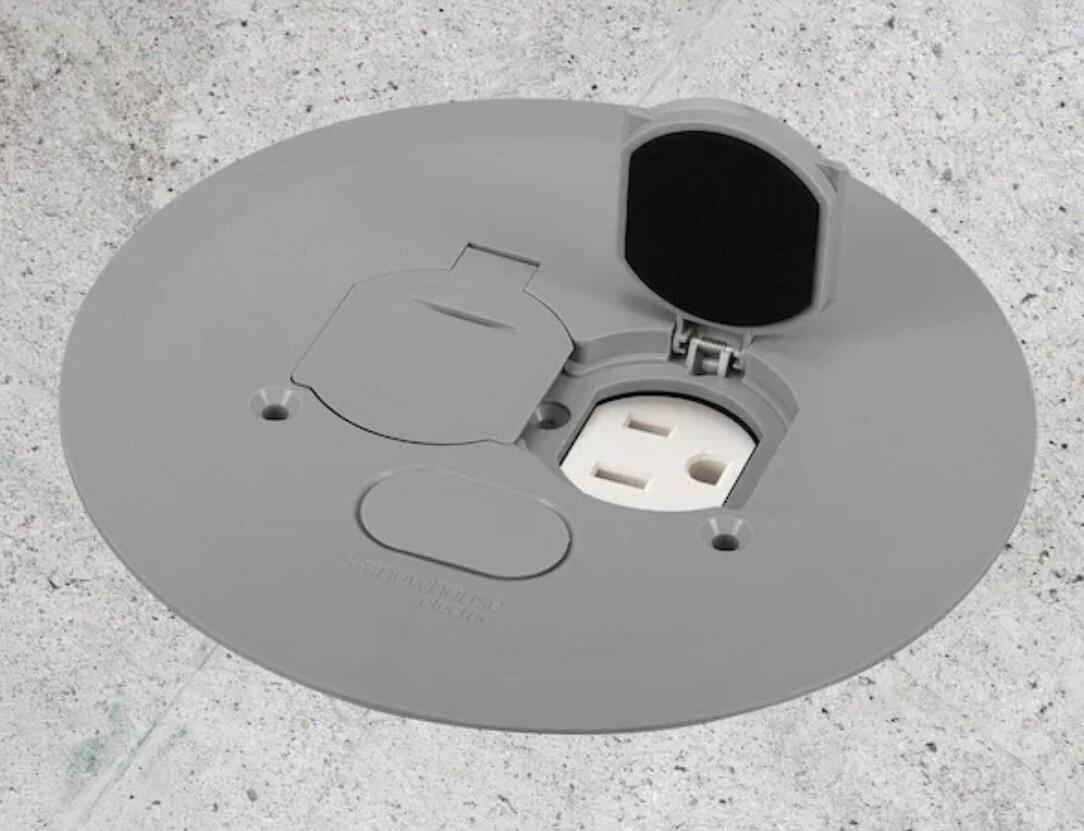 Low Profile Round Floor Box Cover Gray Plastic 8100PVG | eBay