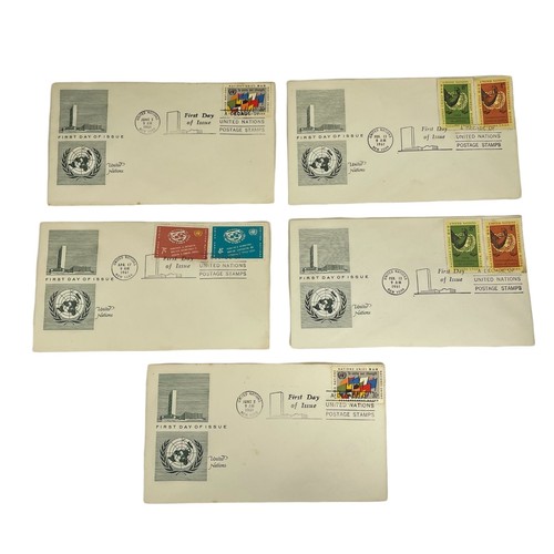 Set Of 5 United Nations First Day Of Issue Postmarked Envelopes Stamped ...