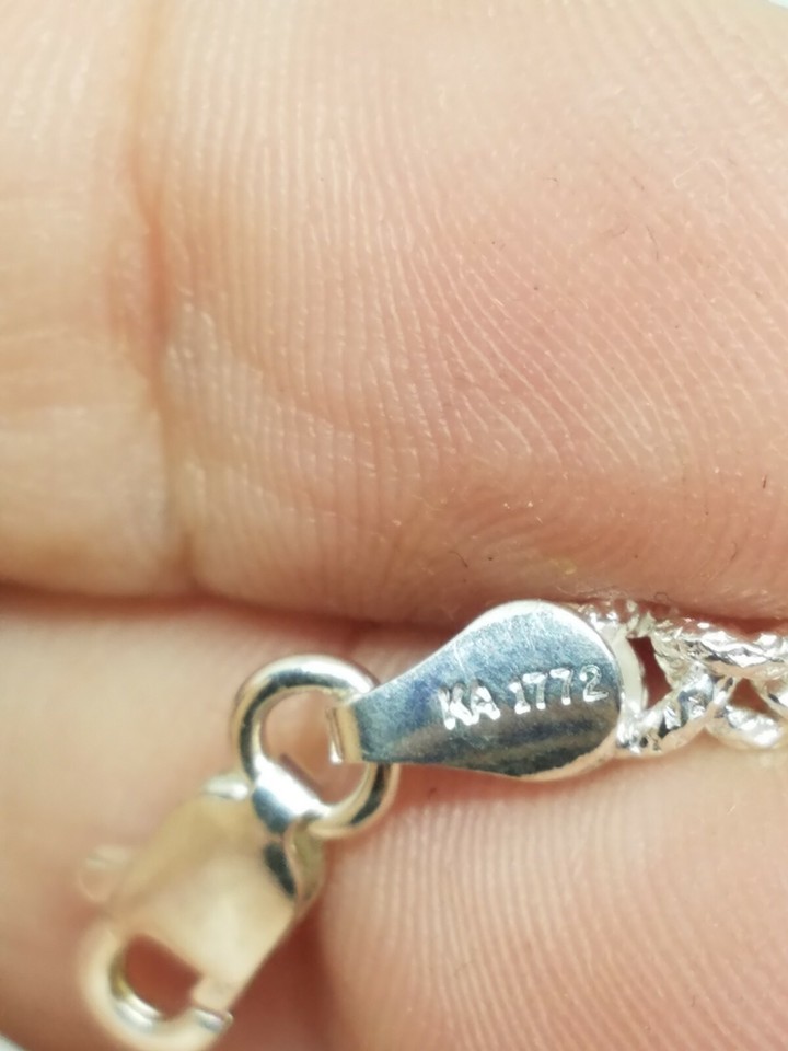 KA-1772 Italy 925 Sterling Silver Figaro Smooth & Textured Link Chain ...