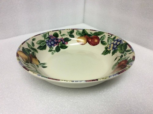 Sakura Oneida Sonoma Excell Stoneware 7.5" Tan Cereal Bowl Fruit Border ...